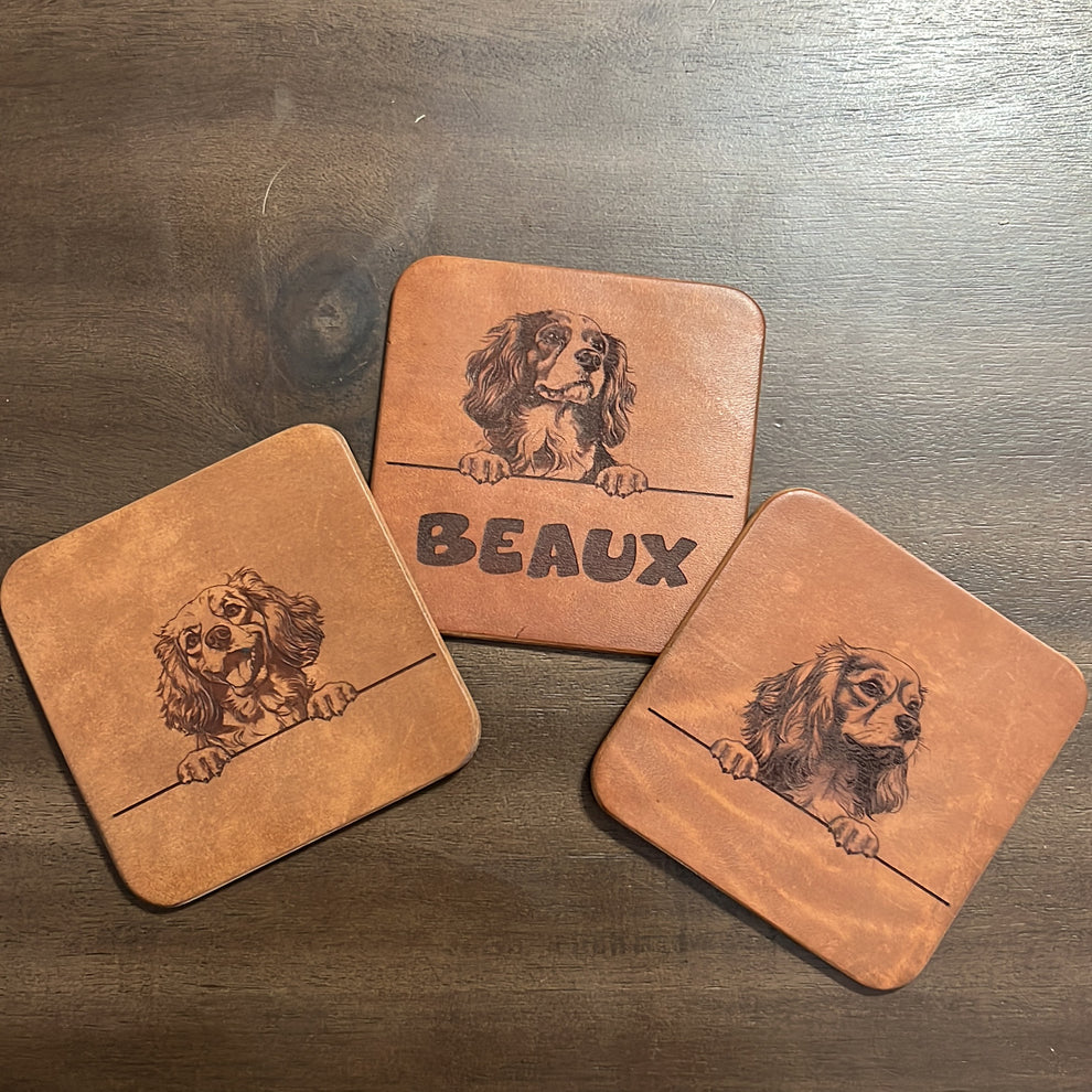 Leather Dog Themed Coasters 1 – burnsideleathercraft.com